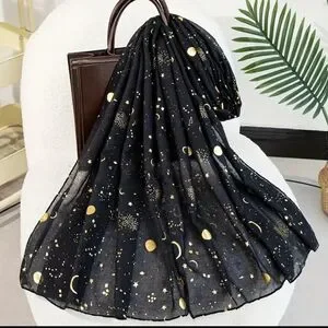 Accessories | Night Sky Moon Stars Scarf Shawl Constellation Gypsy ...